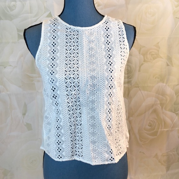 Sophie Rue | Tops | Sophie Rue Crisp White Lacefront Top | Poshmark
